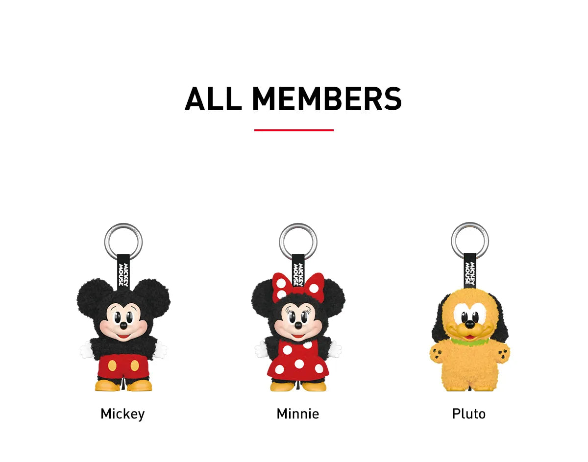 Pop mart Mickey Family Cute Together Keychain Series Figures (Sold per ...