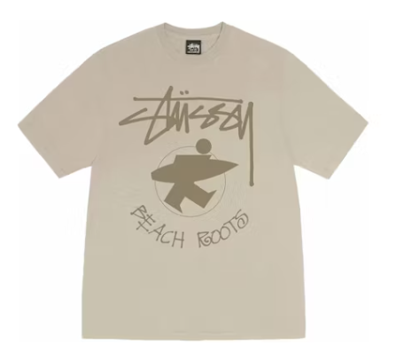 Stussy Beach Roots Pigment Dyed Tee Khaki – shoegamemanila