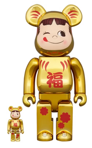 Bearbrick Daruma Peko-Chan Gold Plated 100% & 400% Set – shoegamemanila