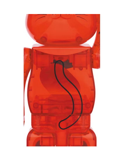 Bearbrick Maneki Neko Plum Transparent 400% Red – shoegamemanila